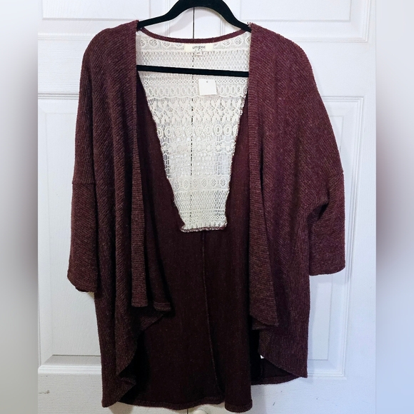 Umgee | Sweaters | Umgee Womens Size Ml Maroon White Macrame ...